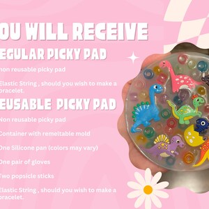 Glow in the Dark REUSABLE Dinosaur Picky Pad Sensory Play Fidget Toy Stress Relief ...