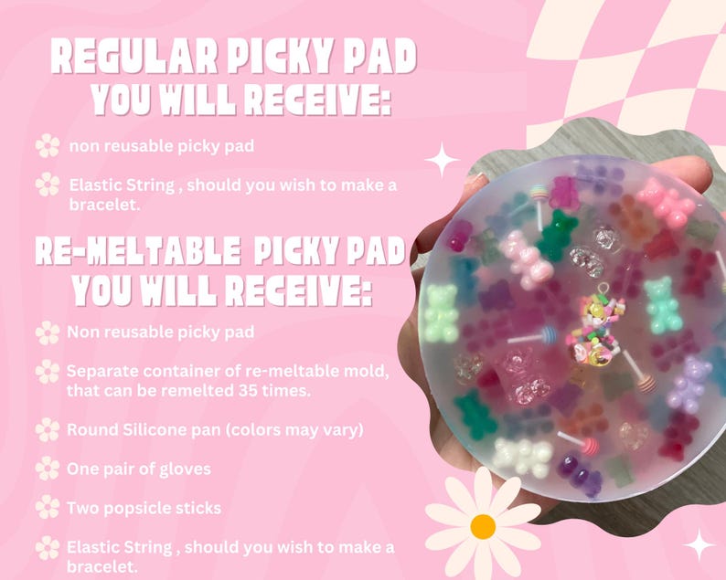 REUSABLE Gummy Bear Picky Pad, Anxiety, Stress Relief, Fidget Toy ...