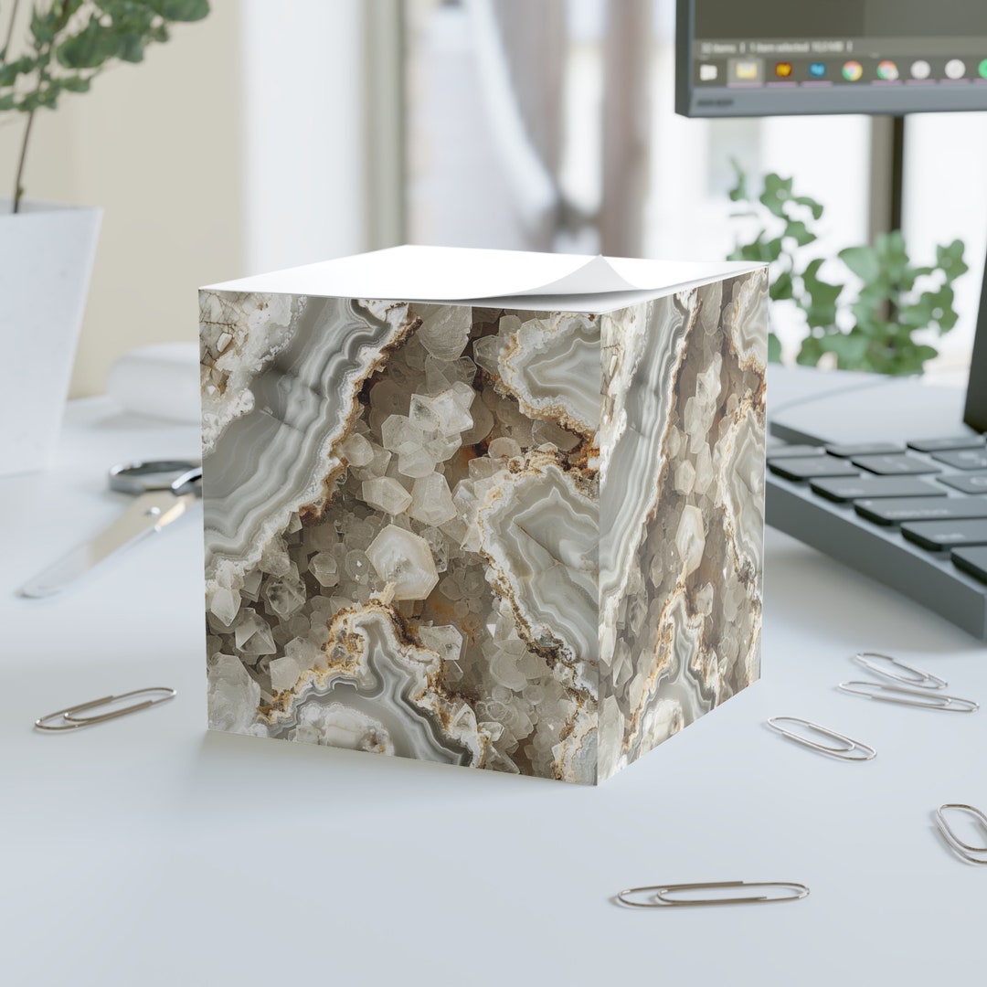 Nature Textured Inspired Note Cube Tactile Geode Illusion Graphic ...