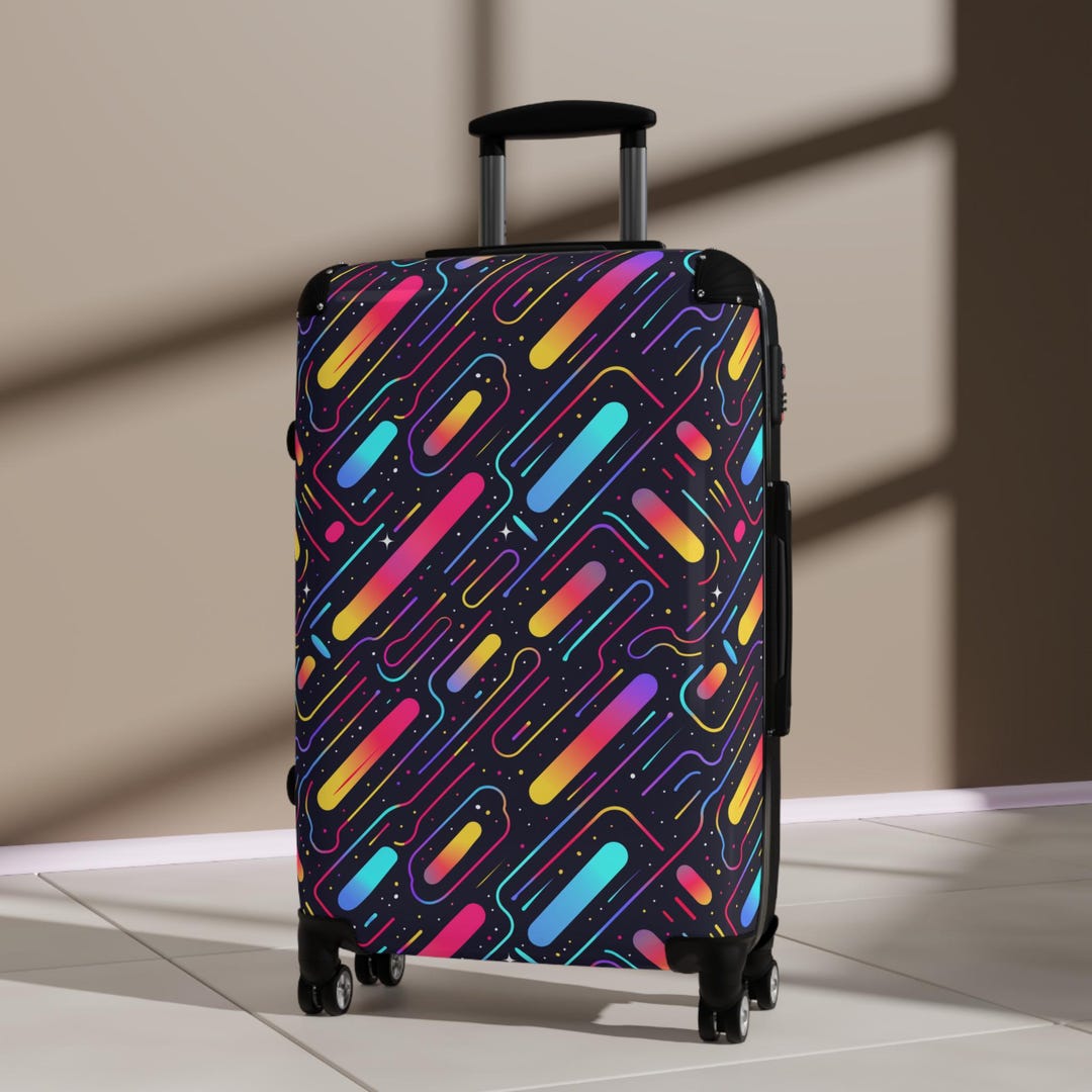 Arcade Retro Groovy 80's Pop Art Bold Neon Sturdy Luggage Easy-to-spot ...