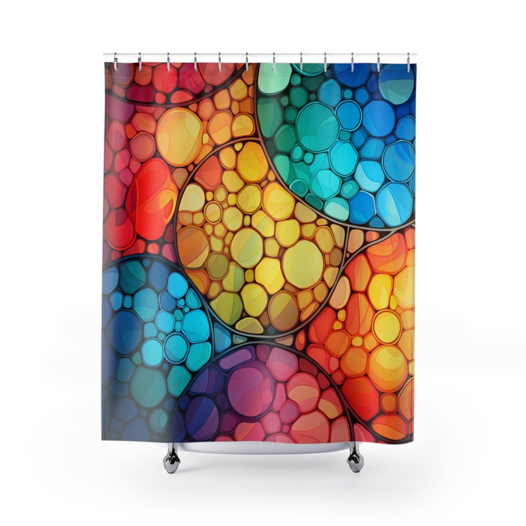 Bold Rainbow Stained Glass Like Microscope Slide Biology Inspired ...