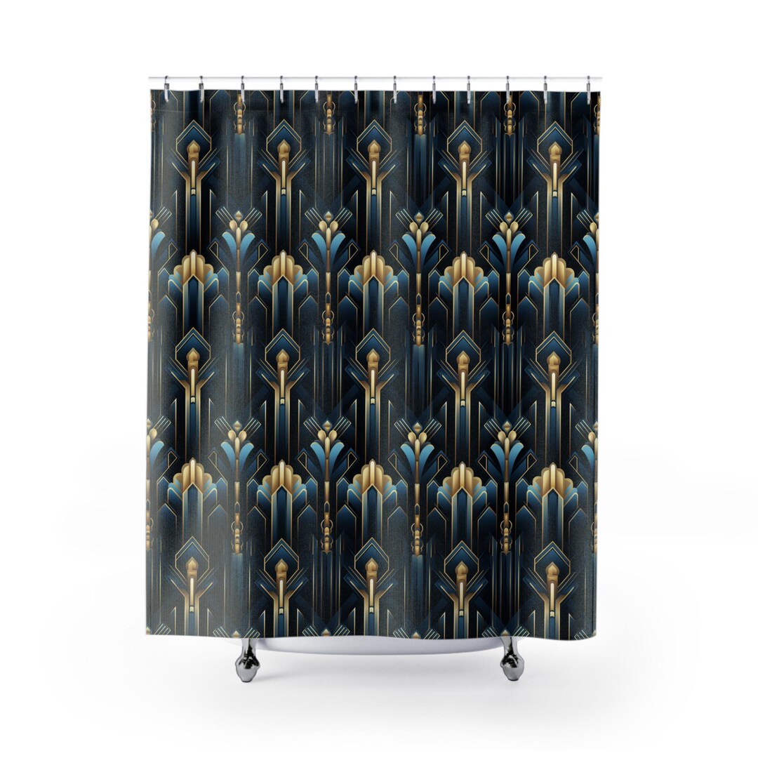Art Deco Vintage Glamour Hollywood Shower Curtain: Roaring 20's Golden ...