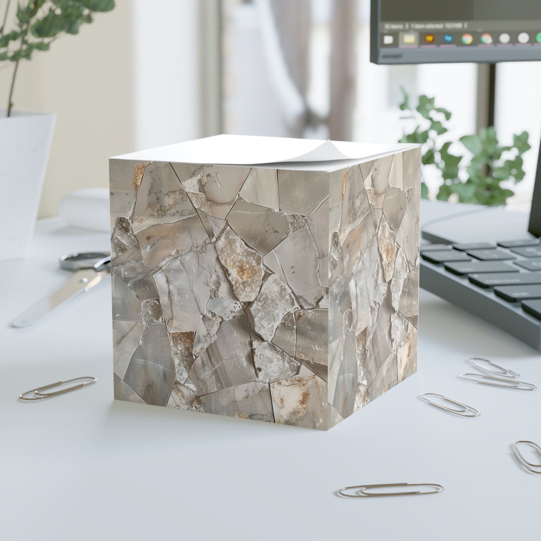 Tactile Illusion Geode Inspired Note Cube Textured Nature Graphic ...