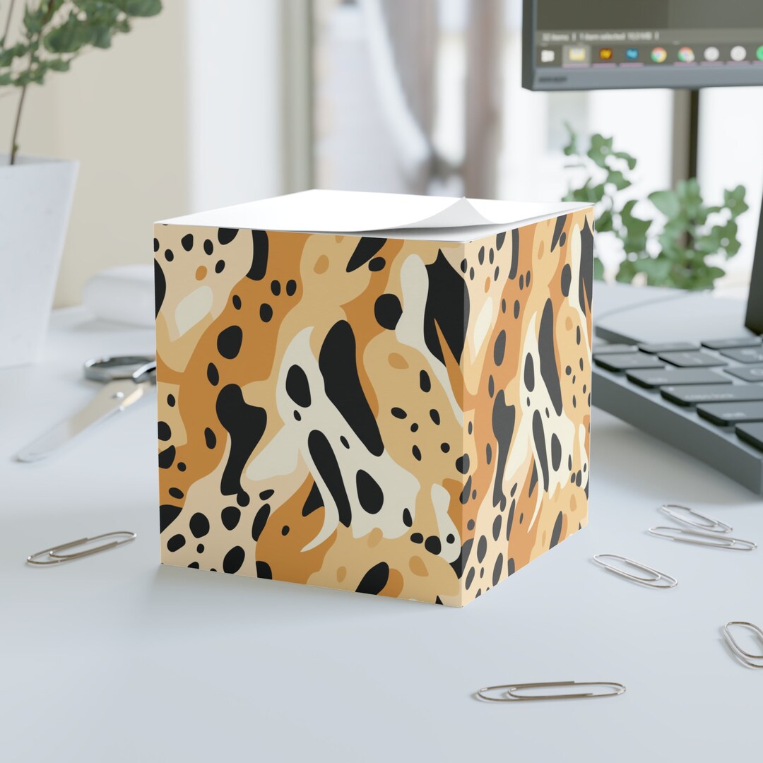 Animal Inspired Dot Swirly Print Pattern Note Cube, Fun Design ...