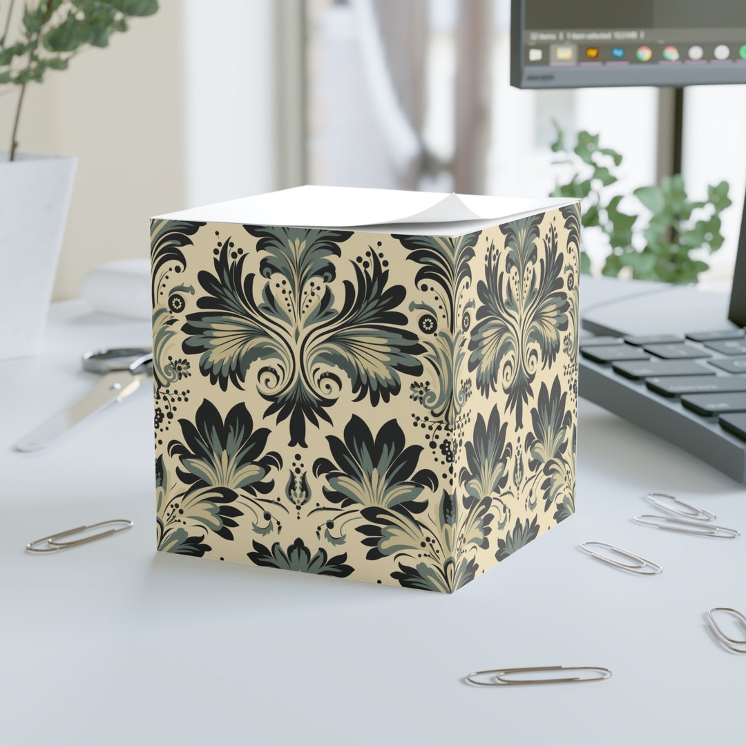Vintage Chic Victorian Damask Goth Pattern Note Cube, Fun Design ...