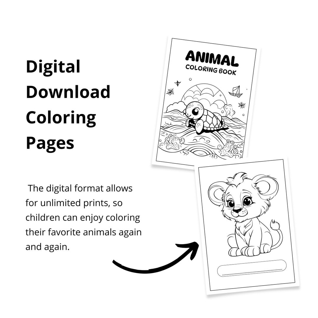 Kids Digital Download Coloring Pages - Etsy