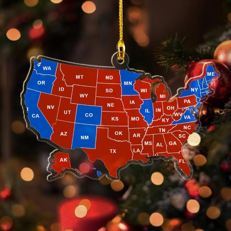 2024 Election Map Acrylic Ornament - US Presidential Gift - Etsy