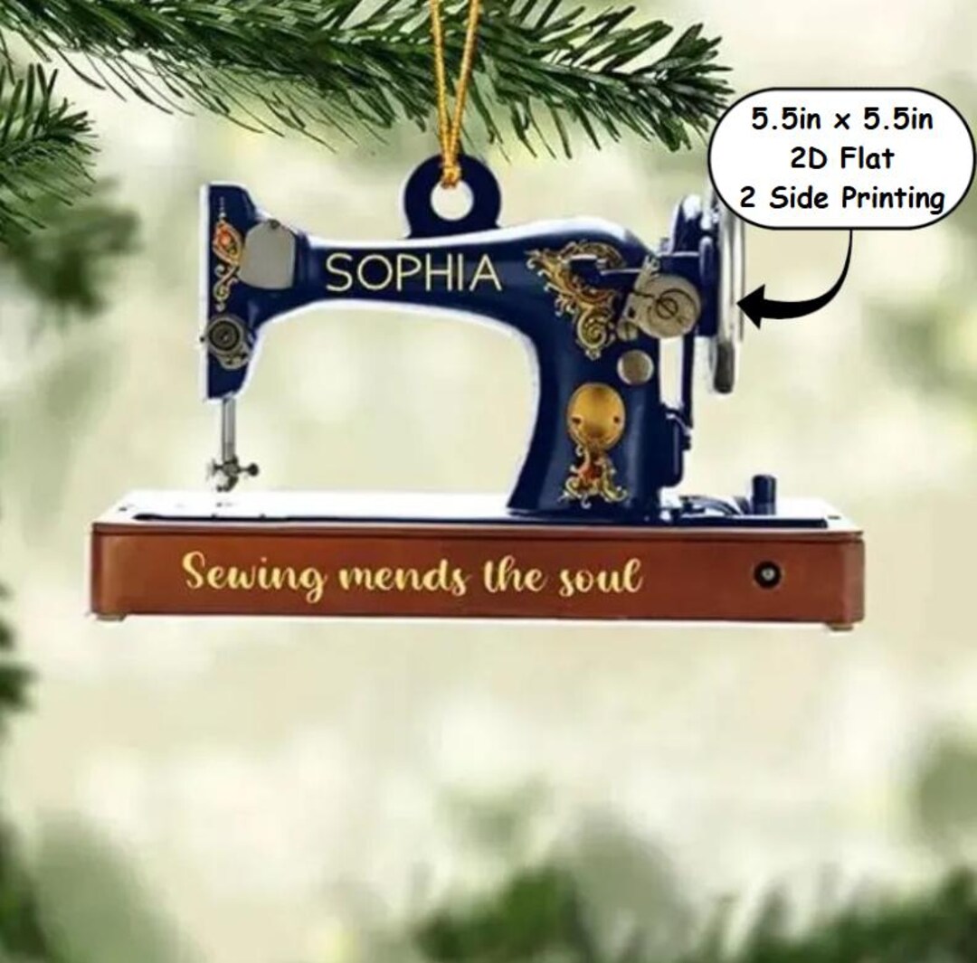 Personalized Sewing Machine Acrylic Ornament: Tailor Gift - Etsy