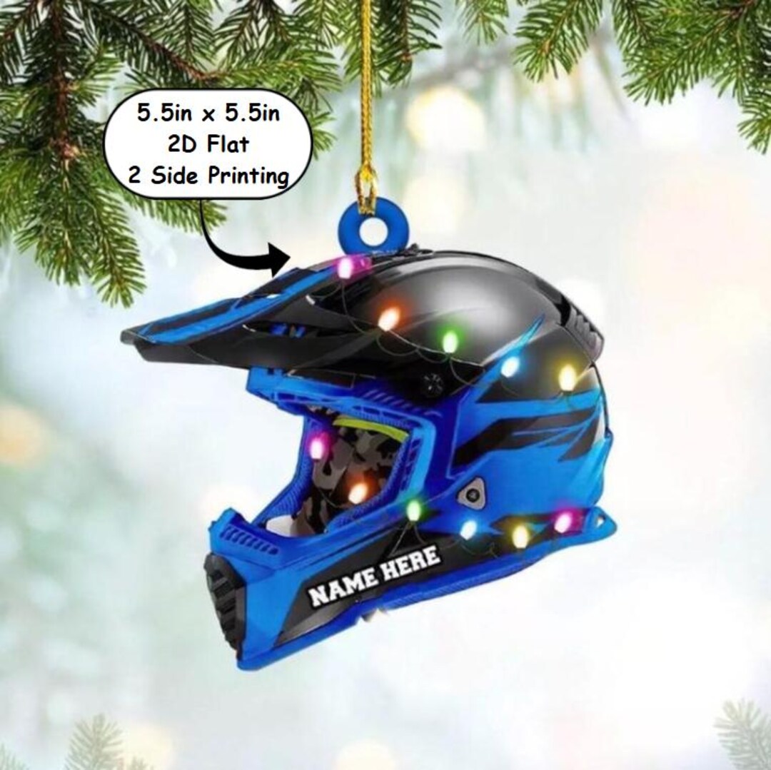 Personalized Dirt Bike Helmet Ornament: Double-sided Acrylic Biker ...