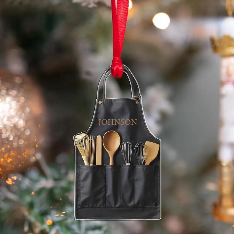 Personalized Baker Apron Ornament: Custom Acrylic Xmas Keepsake - Etsy