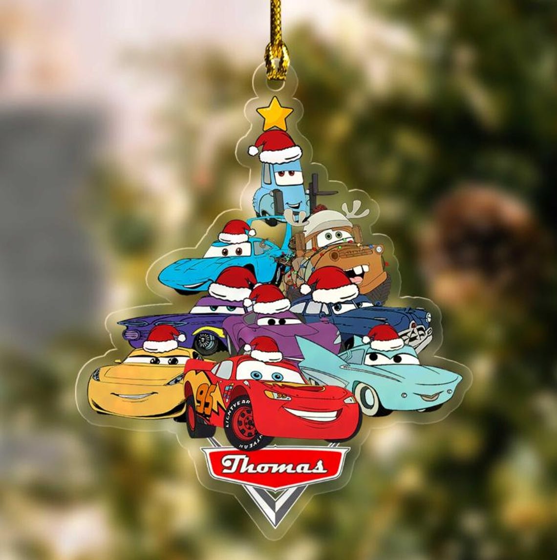 Personalized Cars Christmas Tree Ornament: Mcqueen Acrylic Decoration ...