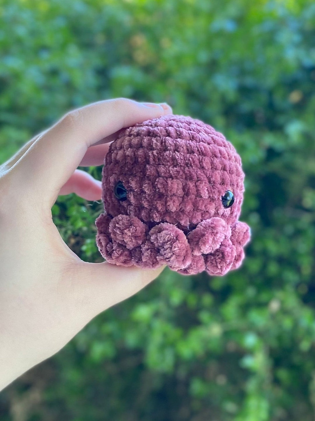 Mini Velvet Octopus Plushie Crochet Plushie Handmade Crochet Octo ...