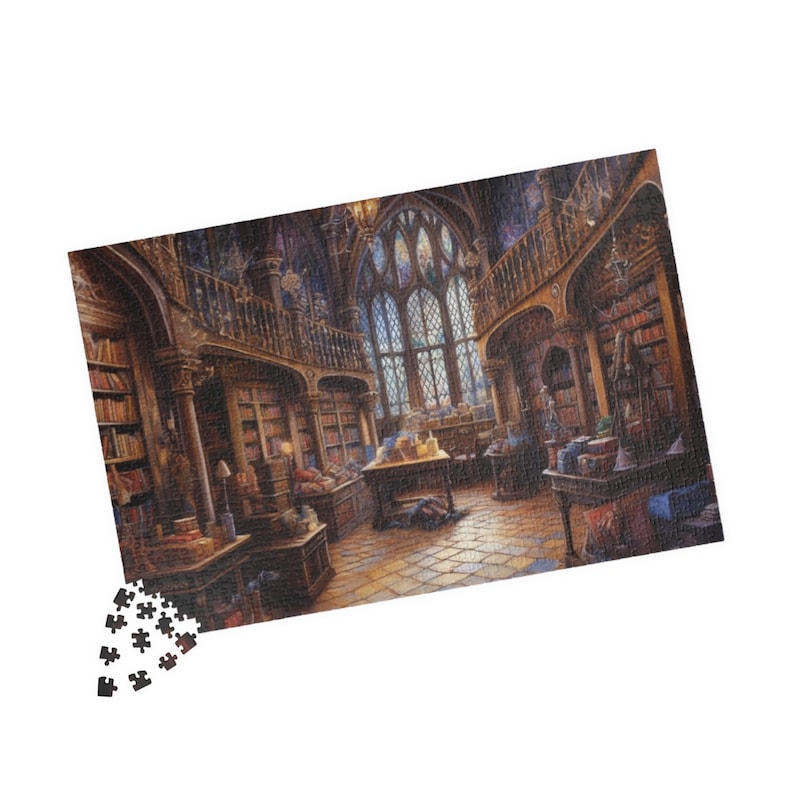 Antique Library Jigsaw Puzzle, Book Lover, Ancient Library, Library Art ...