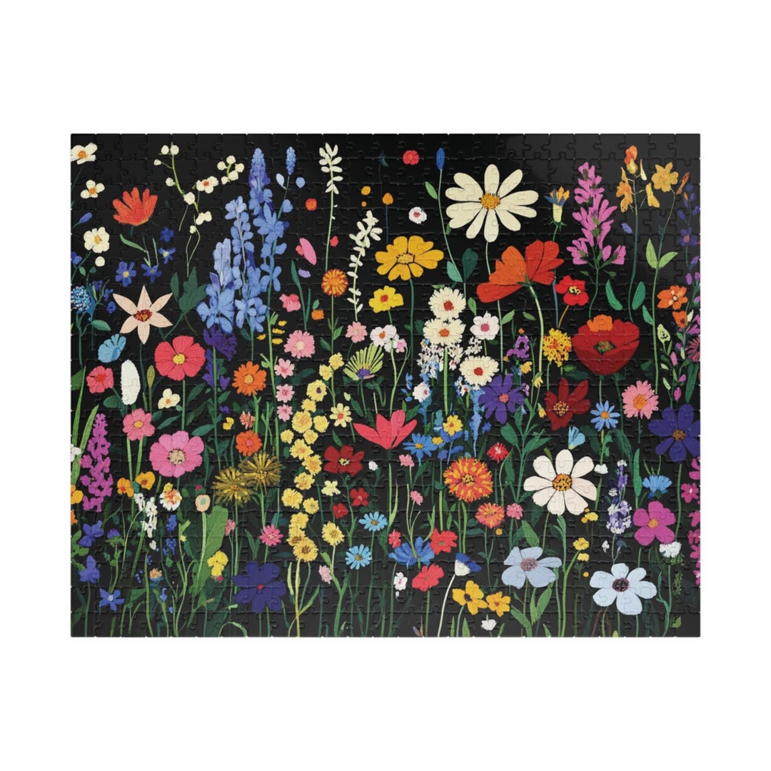 Wildflower Jigsaw Puzzle: Colorful Floral Art, Relaxing Hobby - Etsy