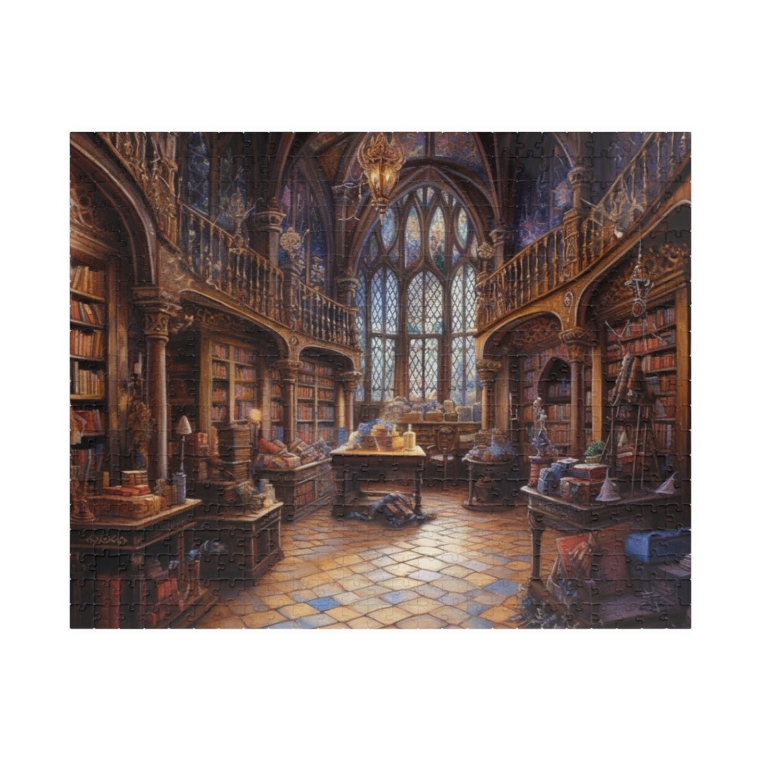 Antique Library Jigsaw Puzzle, Book Lover, Ancient Library, Library Art ...