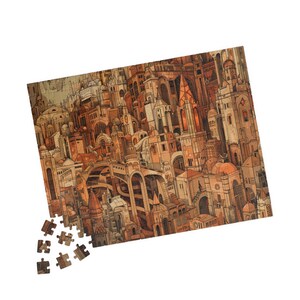 Vibrant Whimsical Village Jigsaw Puzzle, Cityscape Mythic, Puzzle 110 ...