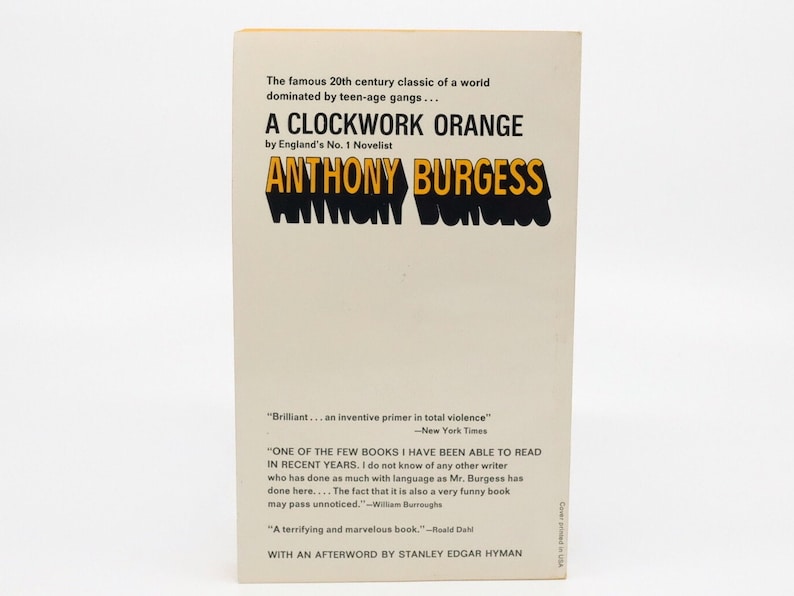 A Clockwork Orange by Anthony Burgess 1969 Ballentine Books Mass Market ...