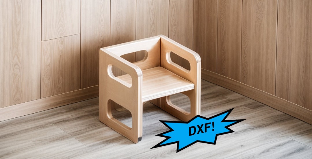 Montessori 2 Height Cube Chair DXF Design Plans - Etsy