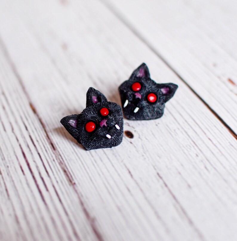 Yule Cat Stud Earrings, Yule Cat Face, Icelandic Cat, Legend of Yule ...