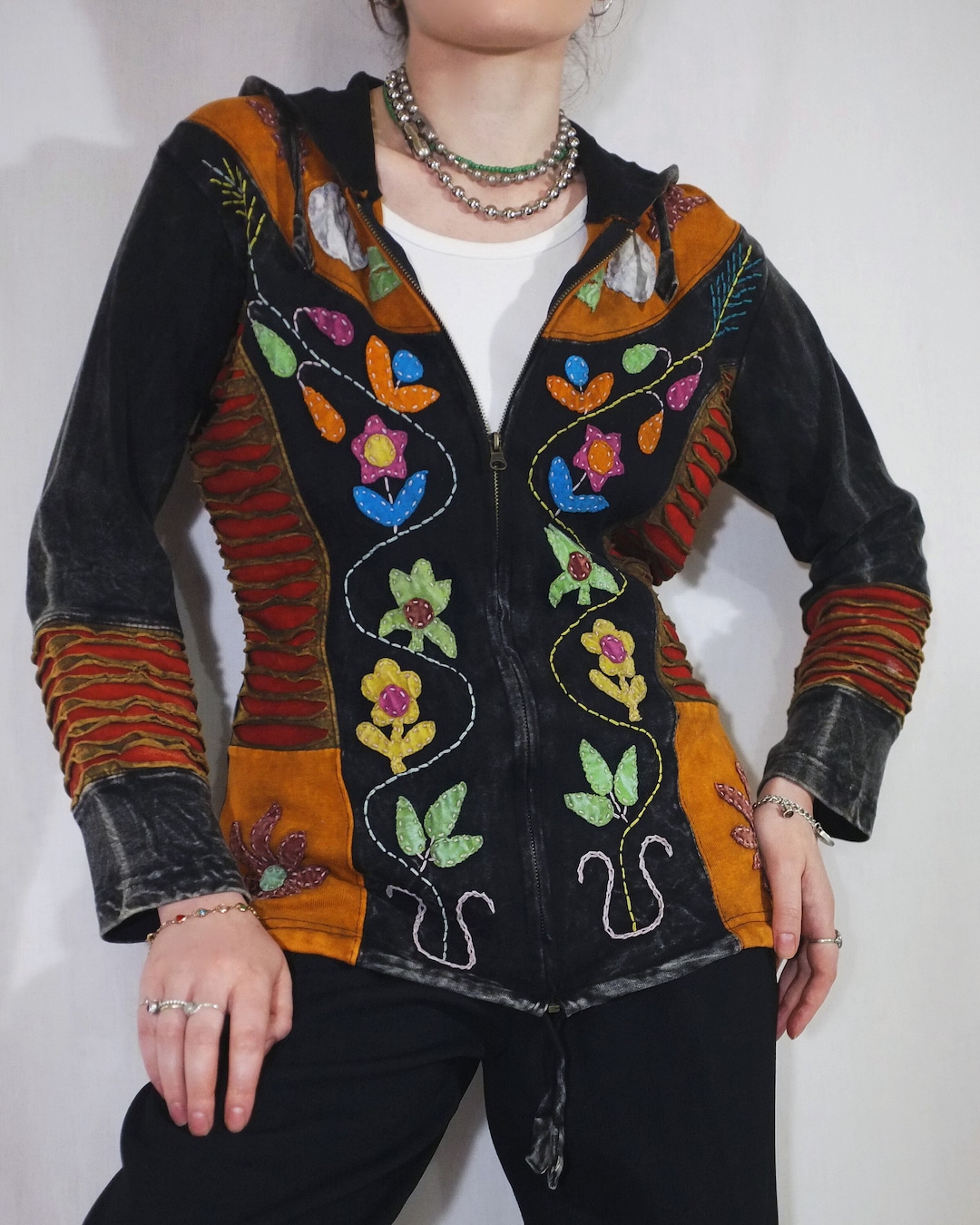 Vintage Y2k Hooded Cotton Boho Hippi Festival Women's Hoodie. 00s ...