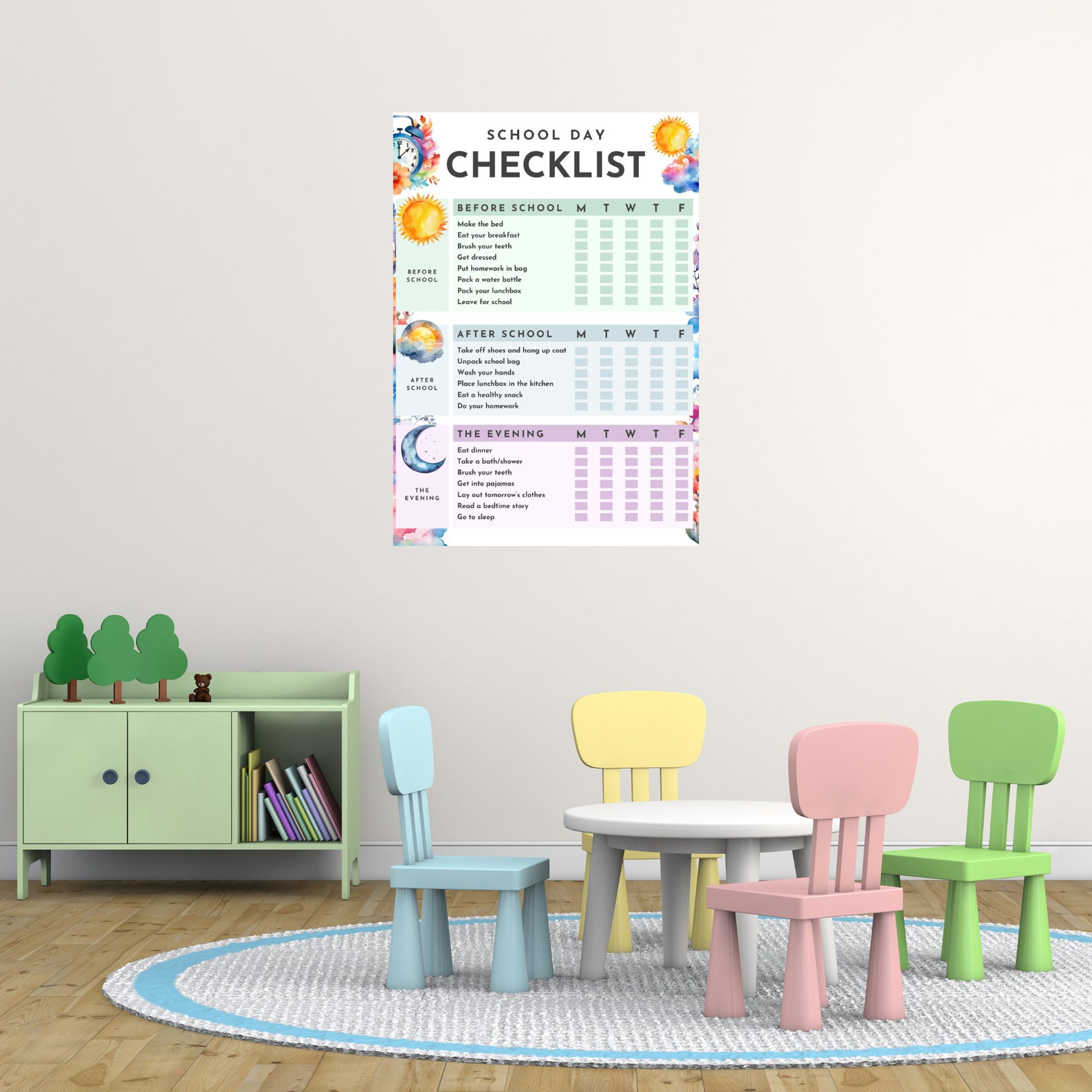Responsibility Chore Chart for Kids | Printable | Kids Daily Weekly ...