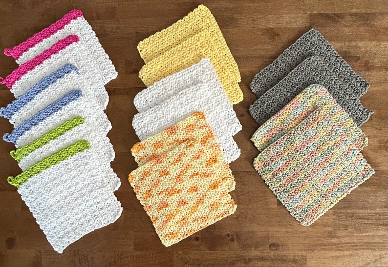 Cloth Sets 100% Cotton: Set of 2 8 X 8 Inches dishcloth or Bath - Etsy ...