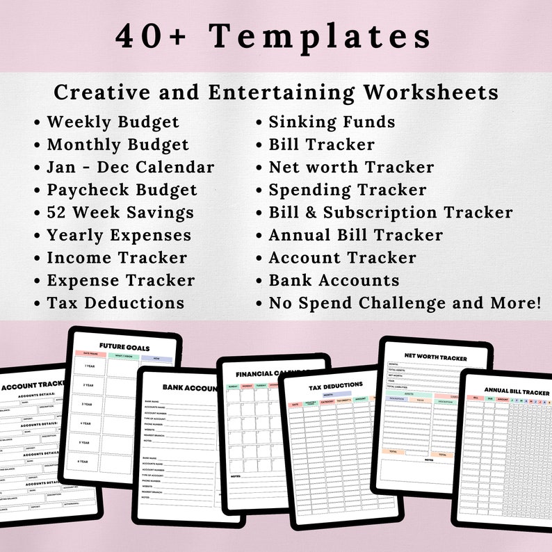 All-in-one Budget Finance Planner, Editable Budget Tracker, Savings ...