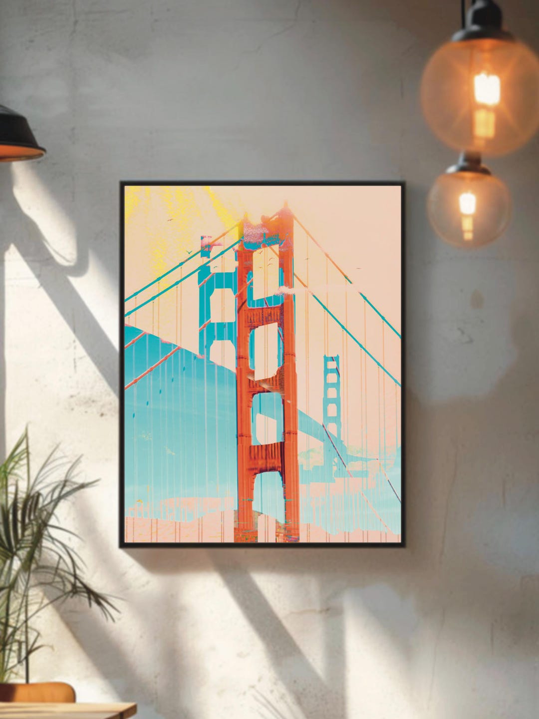 San Francisco Bridge Poster, Landmark Poster, Vibey Landmark Art ...