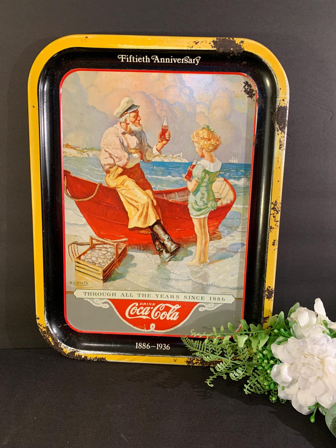 1990 Coca Cola Reproduction "sea Captain" 50th Anniversary Tray - Etsy
