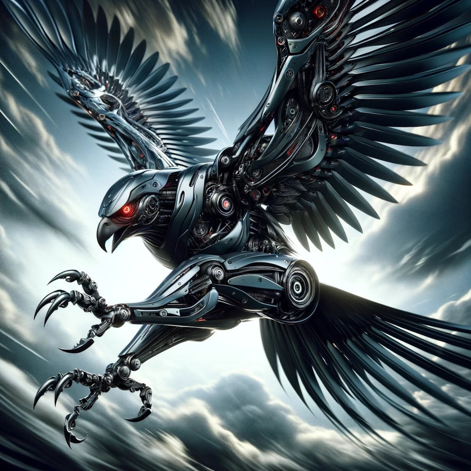 Soaring Circuitry: Robotic Eagle in Flight - Etsy