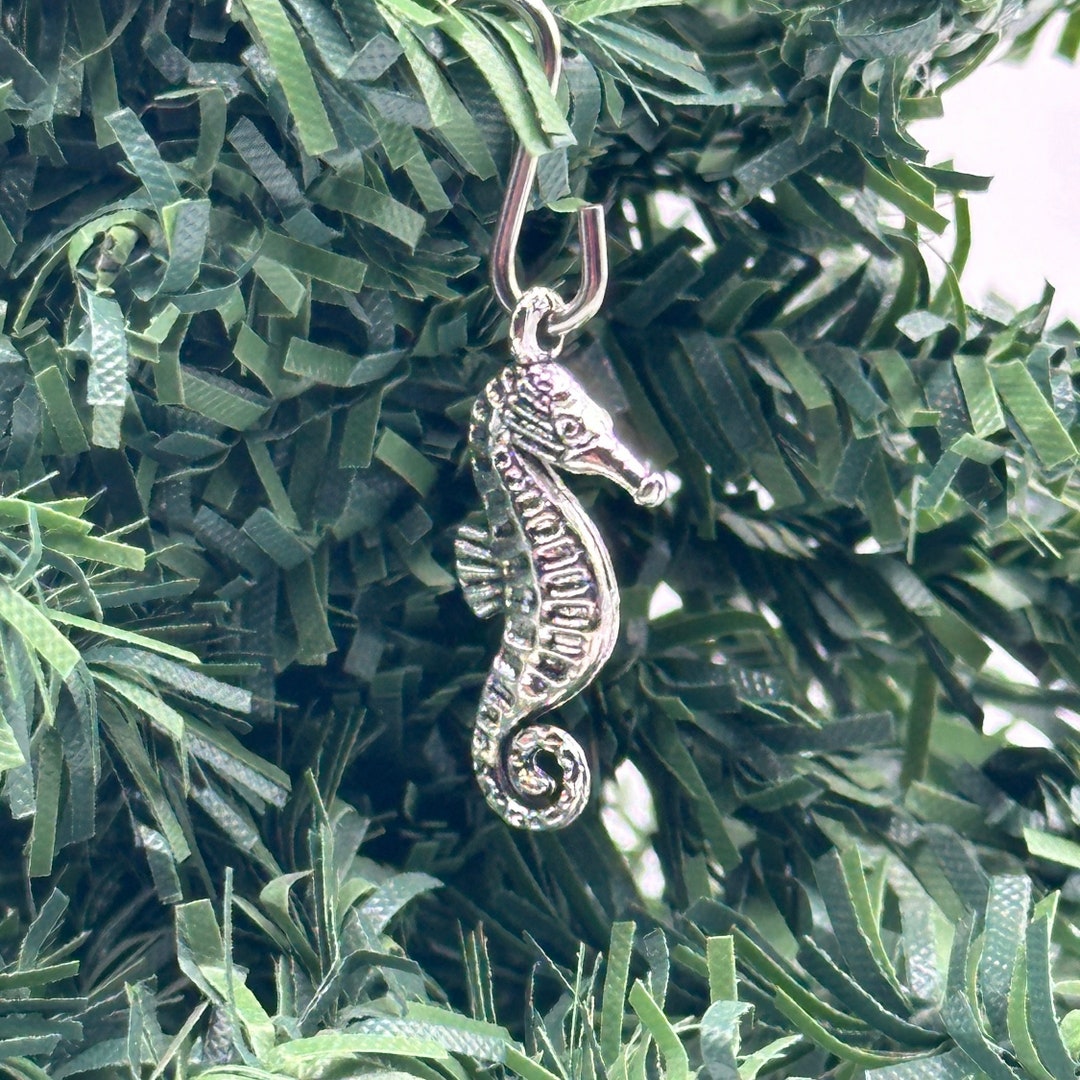 Silver Seahorse Christmas Tree Ornament - Etsy