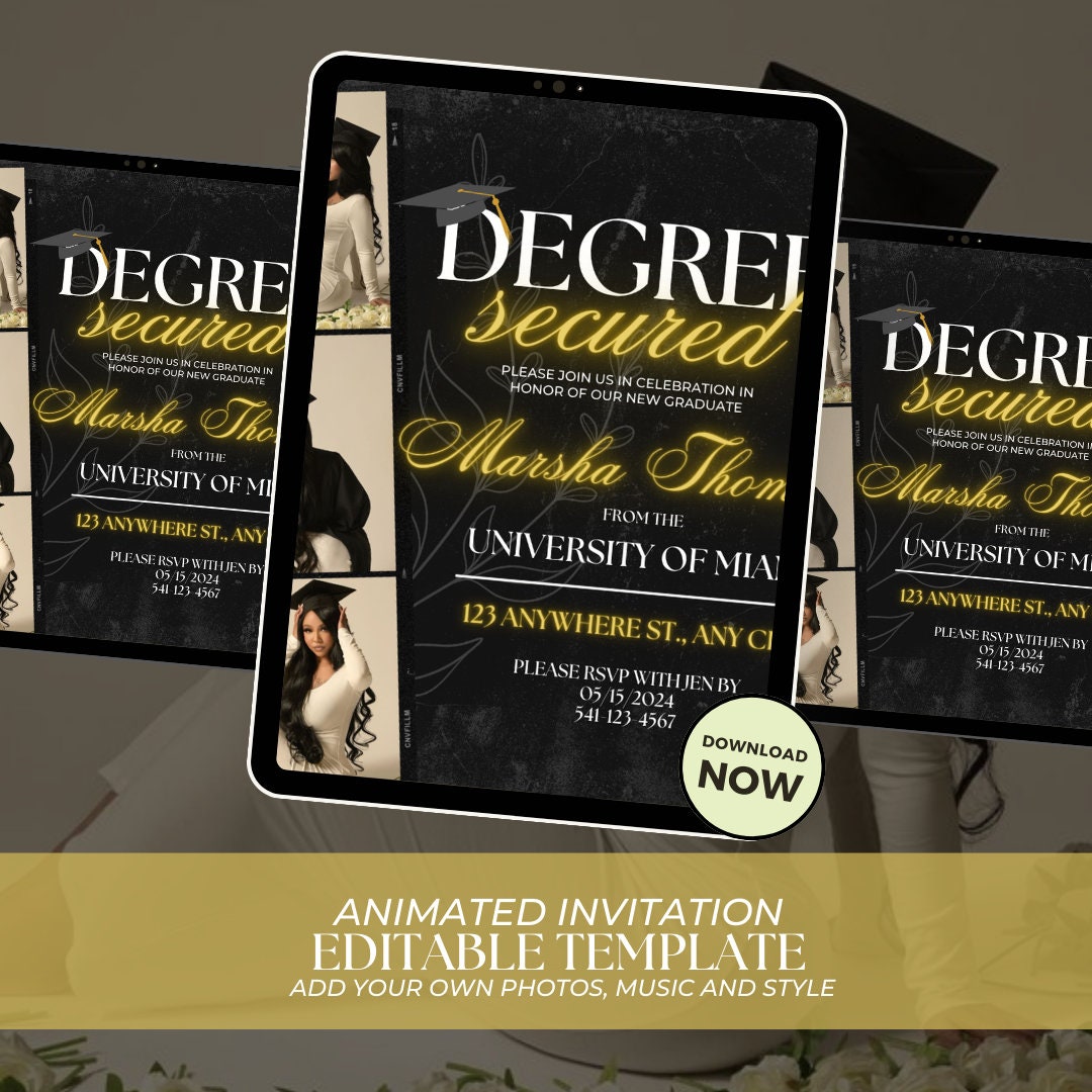 Electronic Graduation Invitation, Digital Grad Party Invite Class of ...