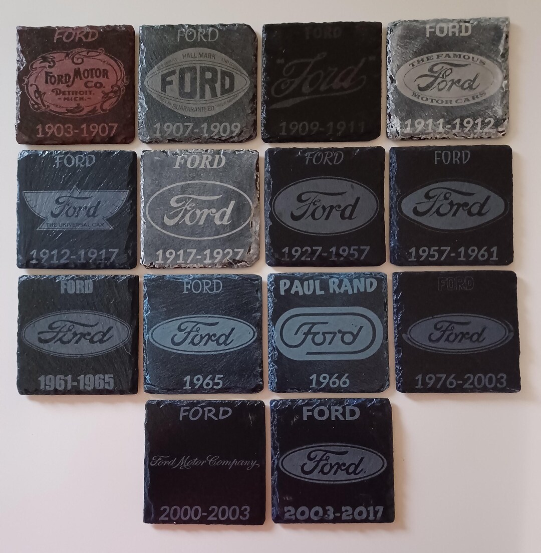 Ford Motor Company 14pc Colored Slate Coaster Set - Etsy