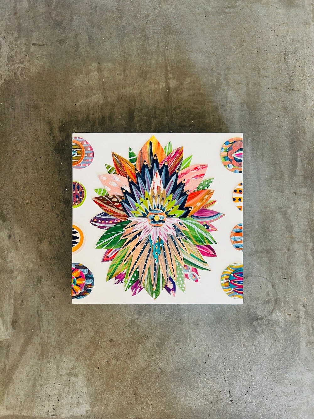Color Pop original Art Wood Panel Wall Art, Boho Wall Art, Handmade ...