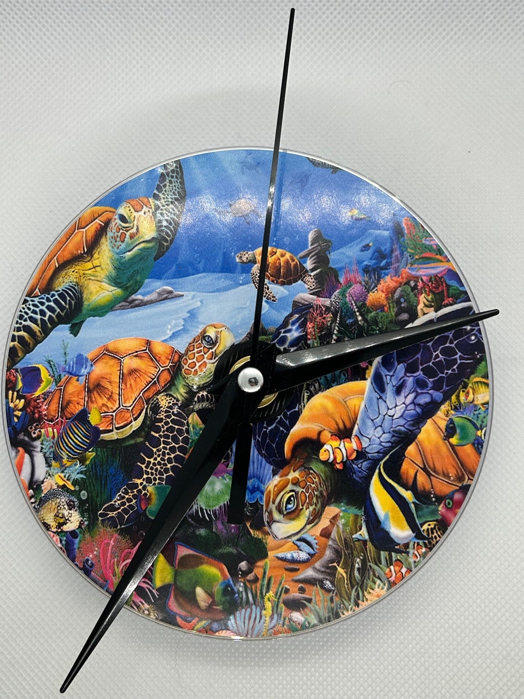 Compact Disc CD Wall Clock Custom Made turtles Under the Sea - Etsy