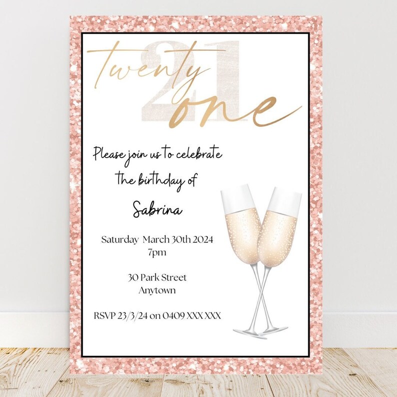 21st Birthday Party Invitation TEMPLATE. Instant Download, Customisable ...