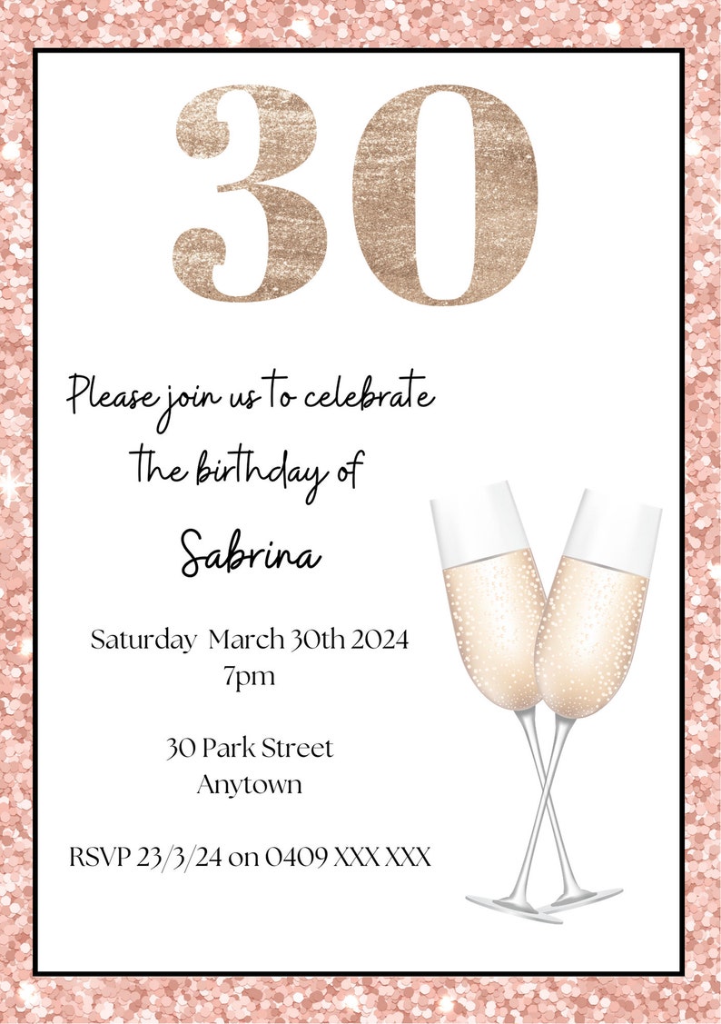 30th Birthday Party Invitation TEMPLATE. Instant Download, Customisable ...
