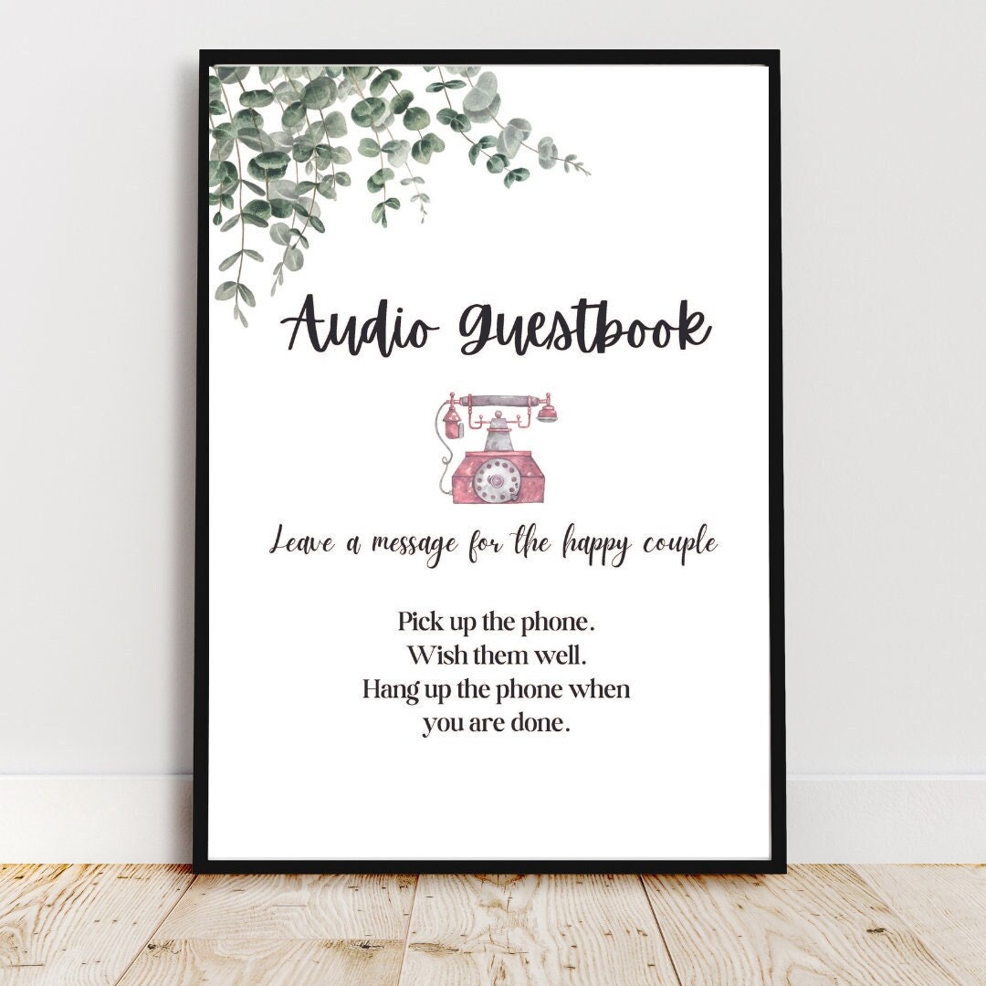 Printable Wedding Audio Guestbook Sign: Digital Template - Etsy