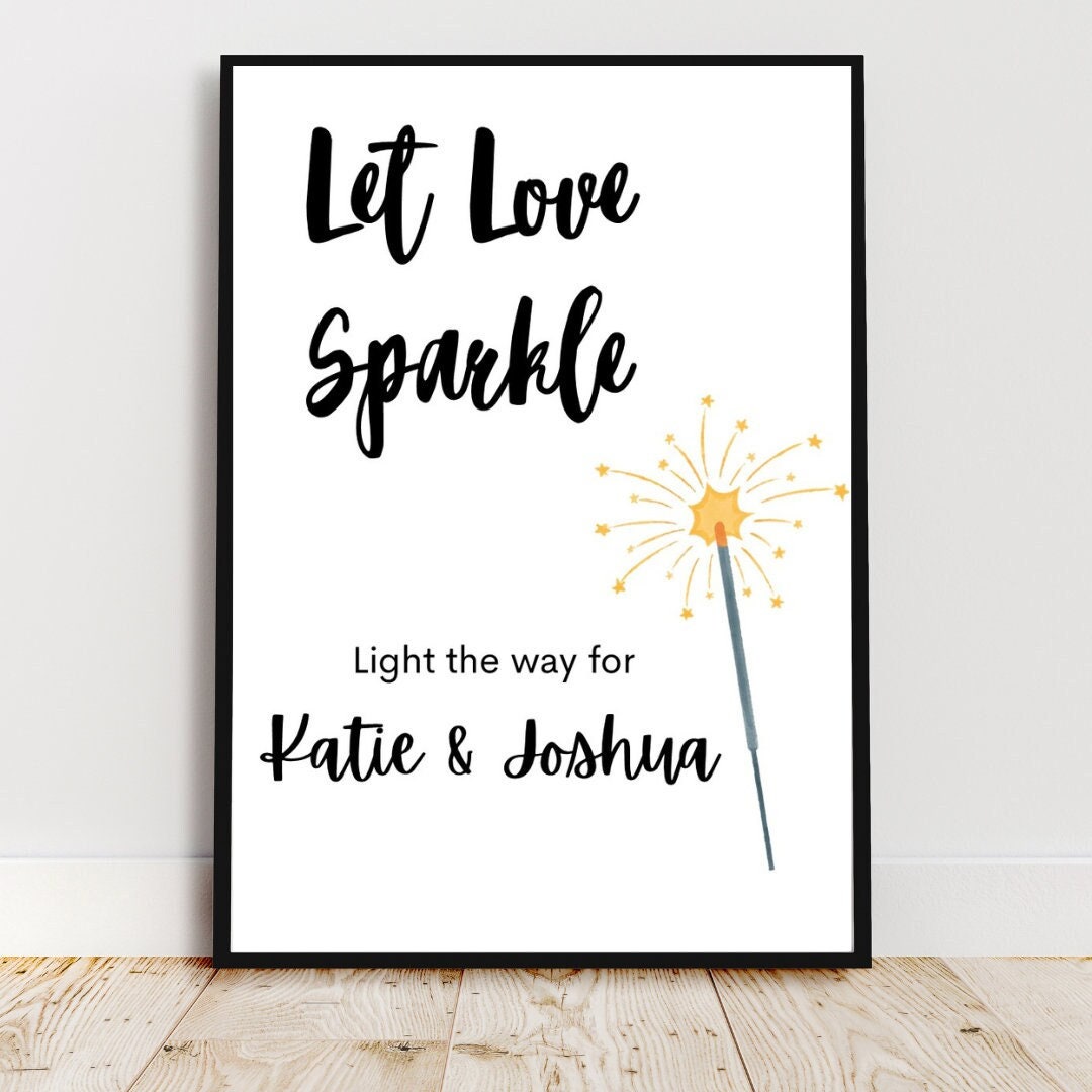 Personalized Sparkler Exit Sign for Wedding, Printable Template ...