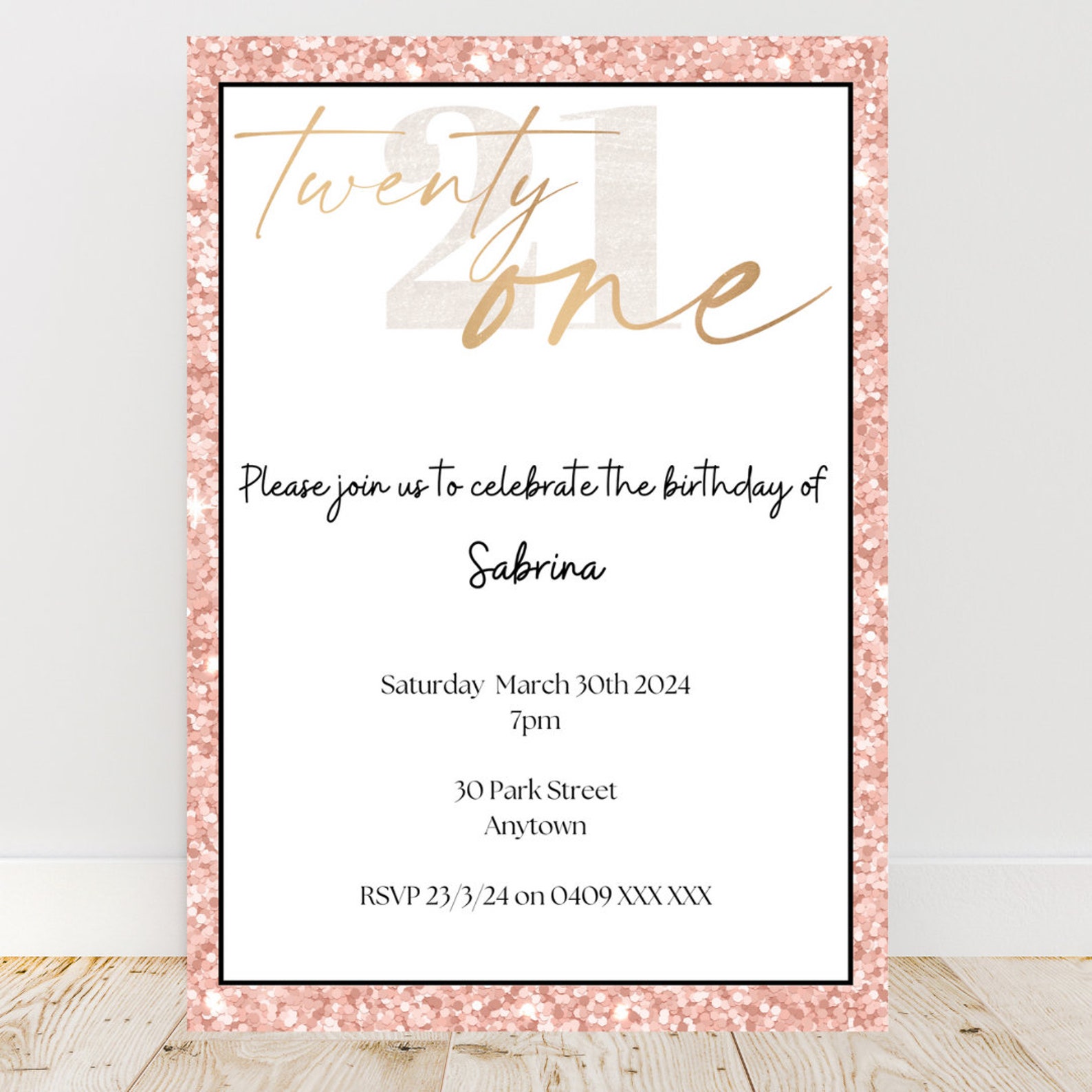 21st Birthday Party Invitation TEMPLATE. Instant Download, Customisable ...