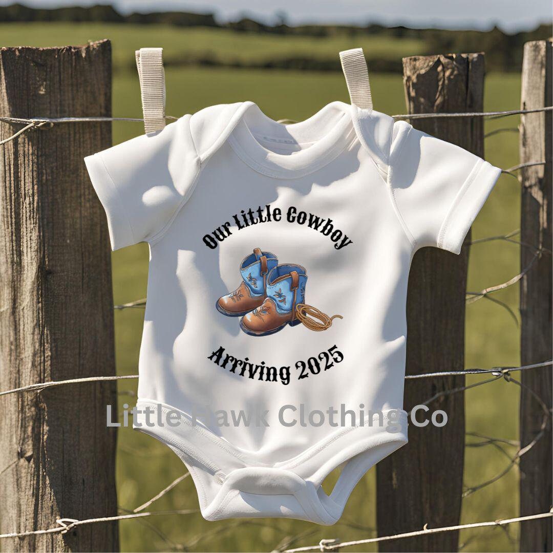 Our Little COWBOY ARRIVING 2025 Digital Download | Rustic Pregnancy ...