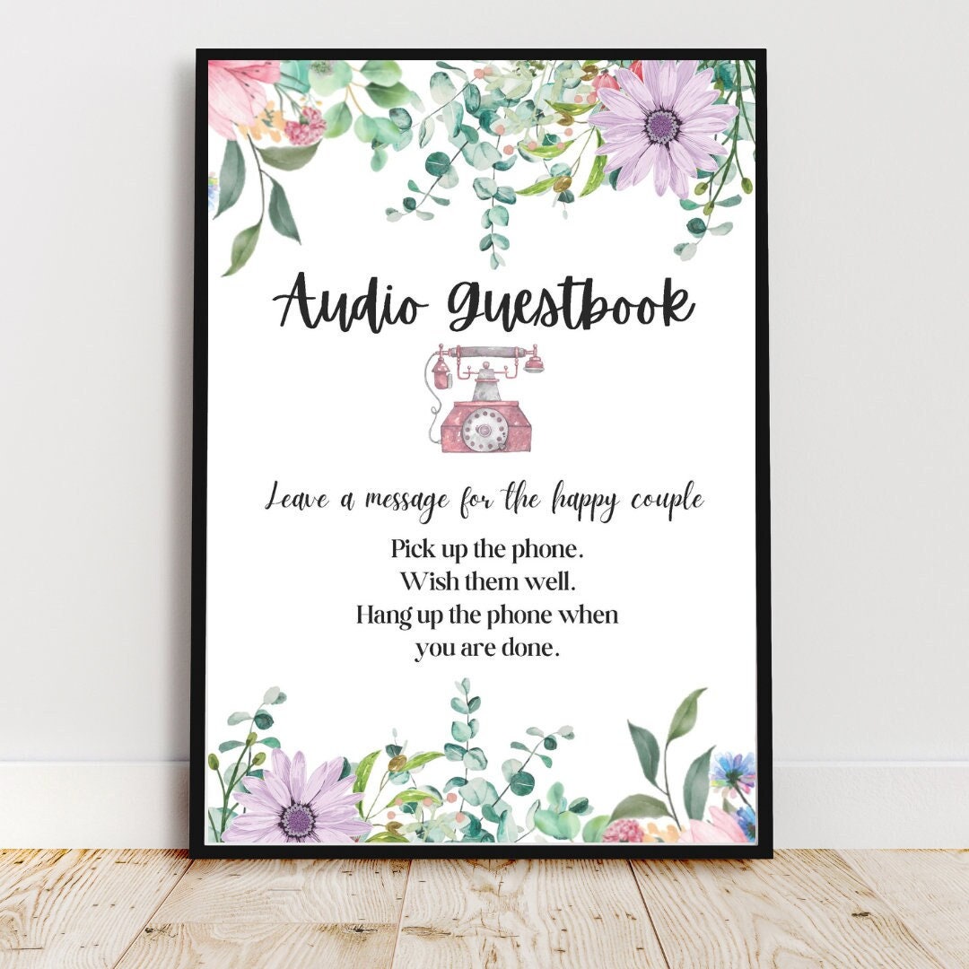 Printable Wedding Audio Guestbook Sign: Digital Template - Etsy