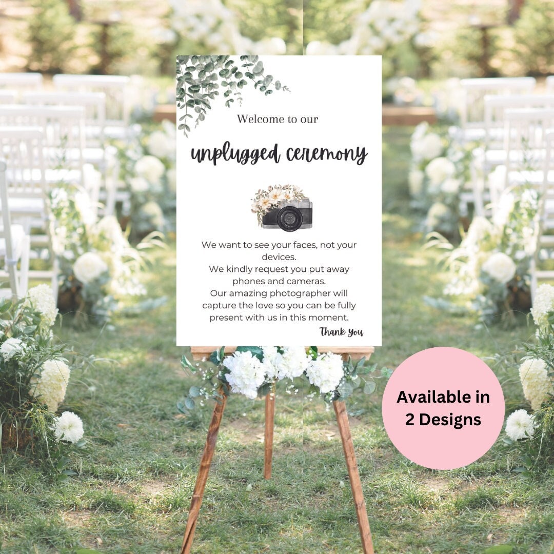 Printable Unplugged Wedding Ceremony Sign - Etsy