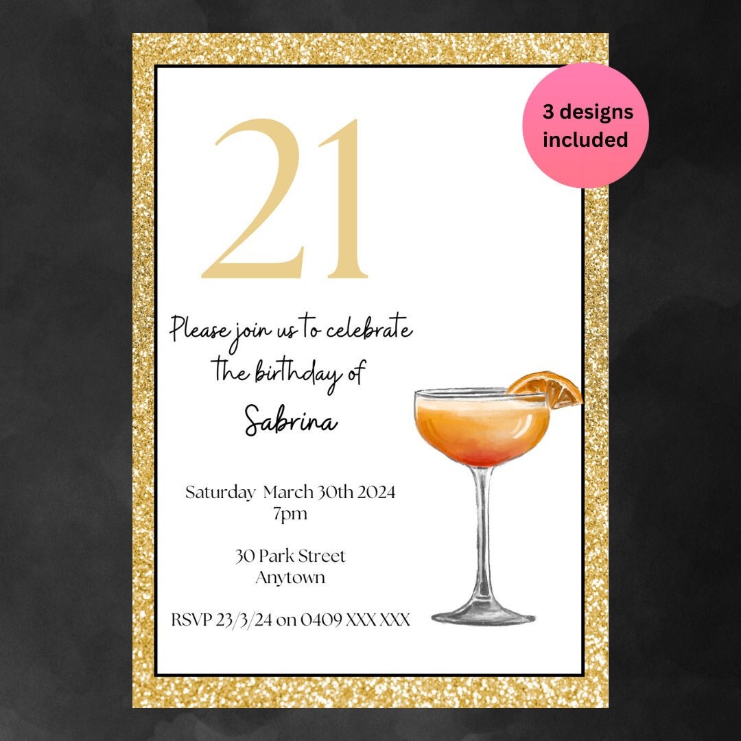 21st Birthday Party Invitation TEMPLATE. Instant Download, Customisable ...
