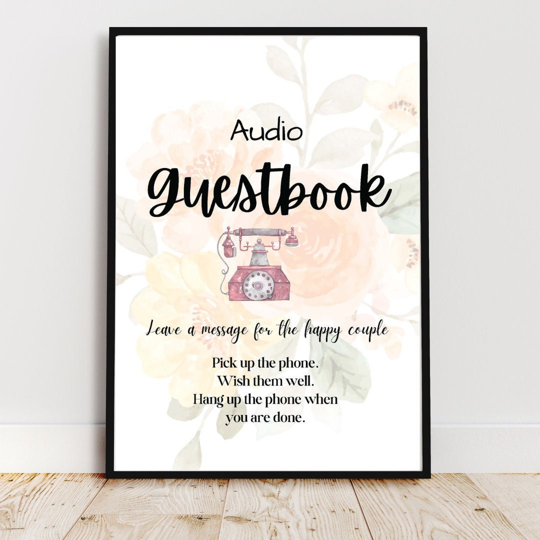 Printable Wedding Audio Guestbook Sign: Digital Template - Etsy