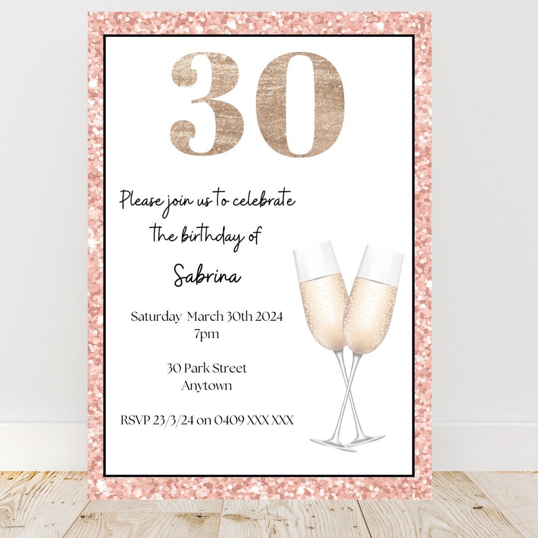 30th Birthday Party Invitation TEMPLATE. Instant Download, Customisable ...