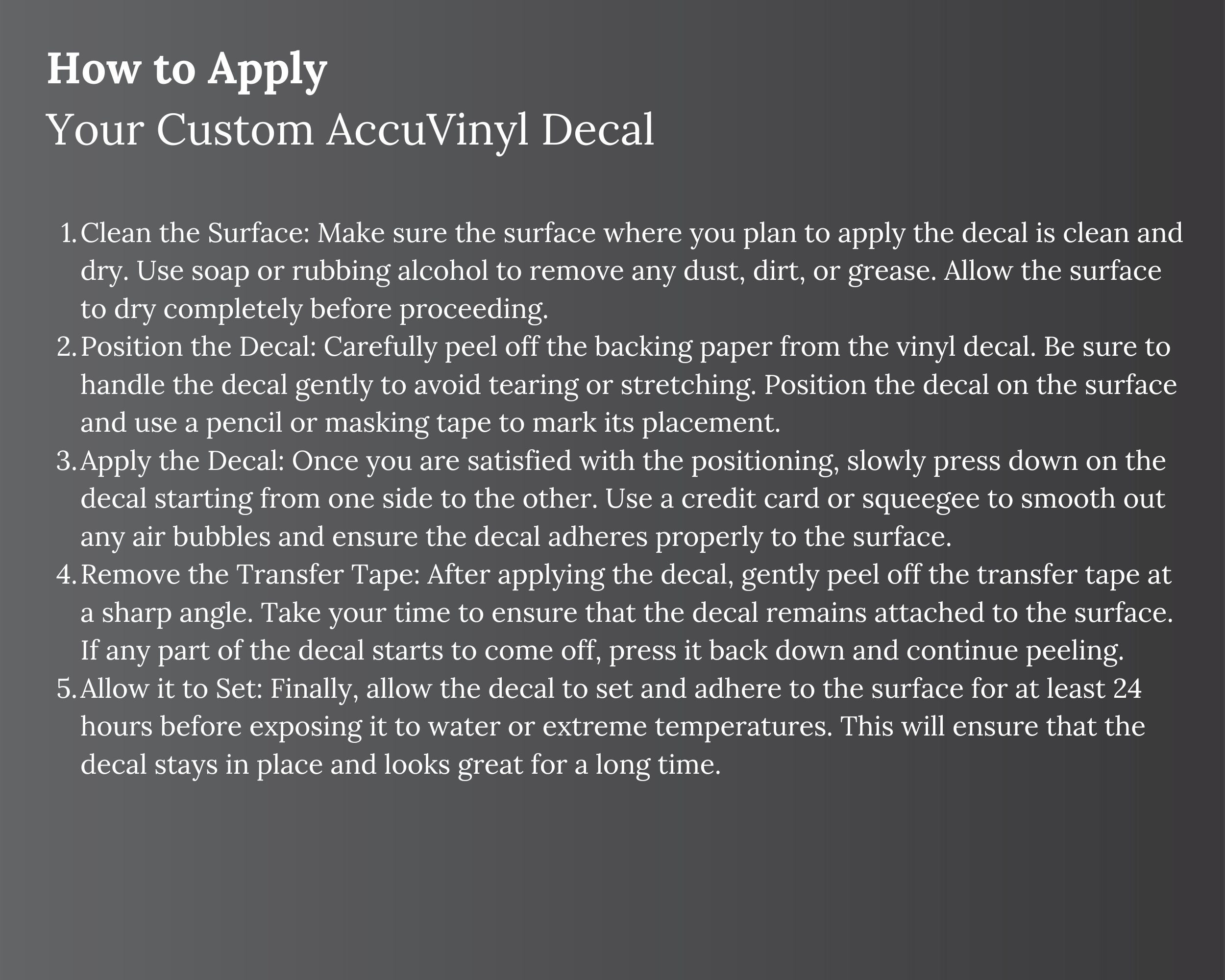 Custom Vinyl Decal - Choose Your Font and Size - Custom Vinyl Text ...