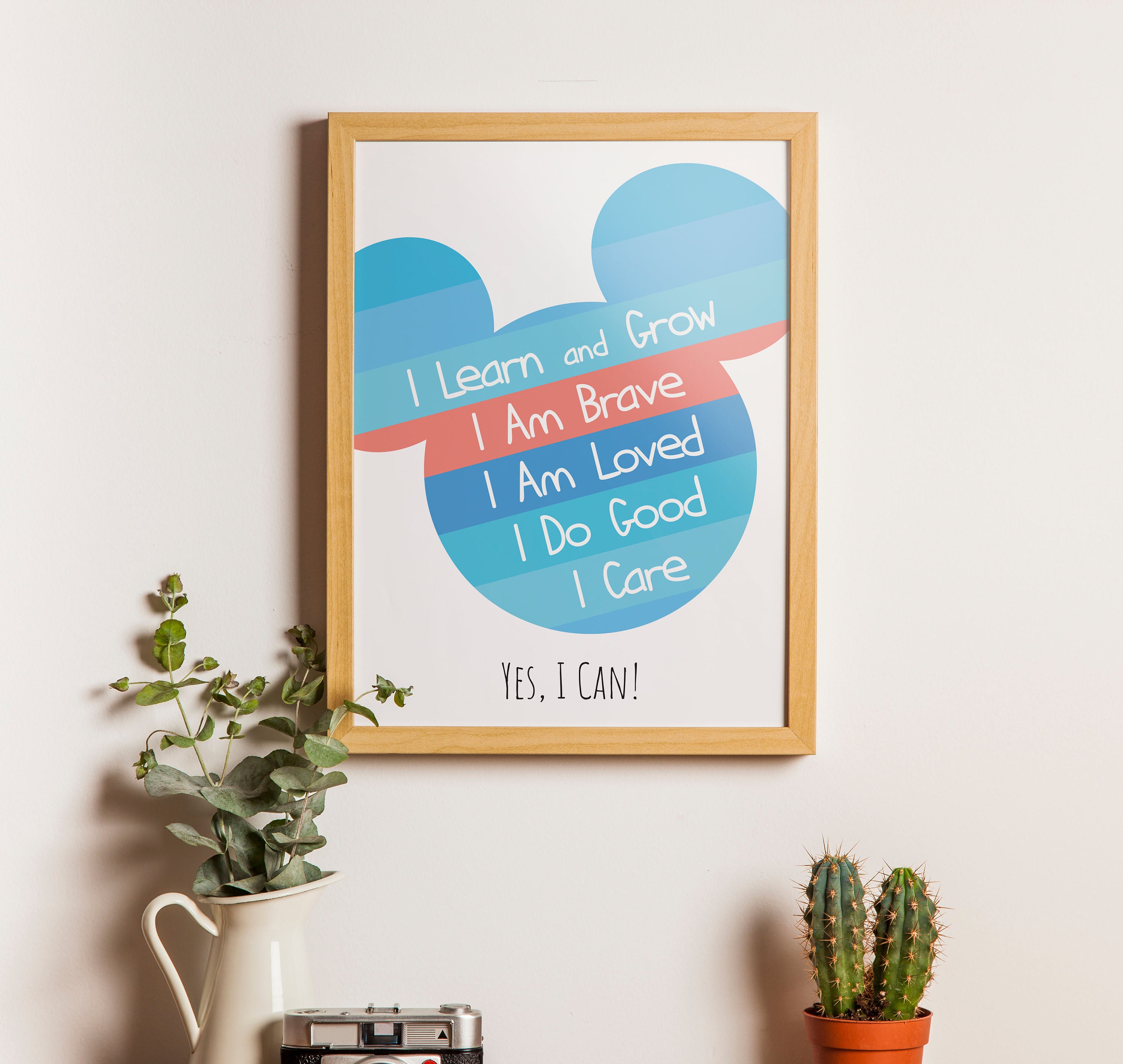 Kids Positive Affirmations, Mickey Themed Printable Poster, Playroom ...