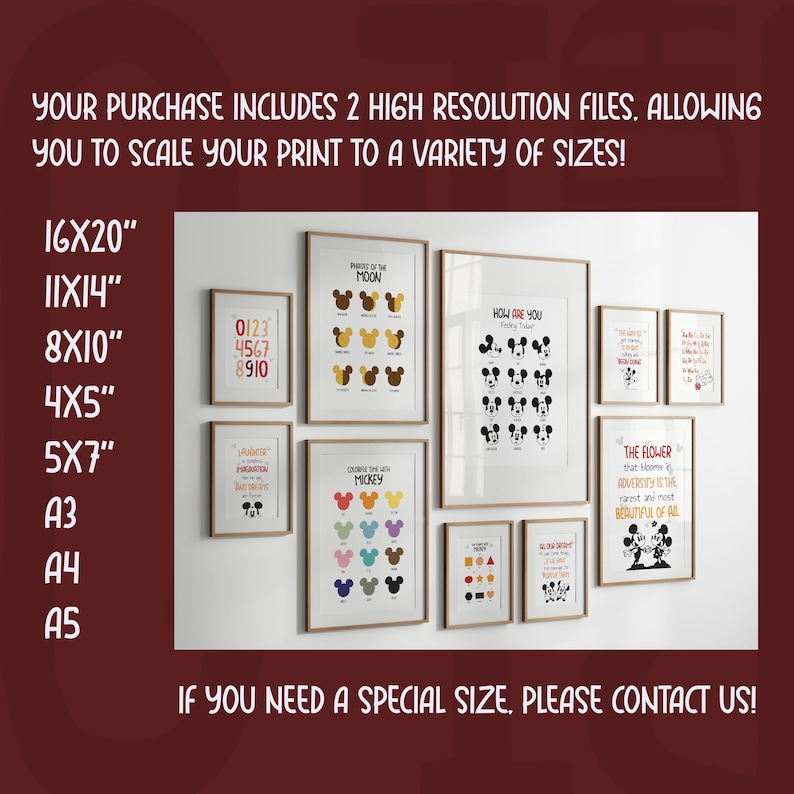 Mickey Mouse Educational Posters: Homeschool Printable Decor (set of 10 ...
