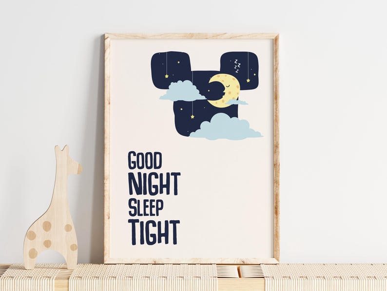 Mickey Themed Good Night Printable Poster, Nursery Wall Art, Good Night ...